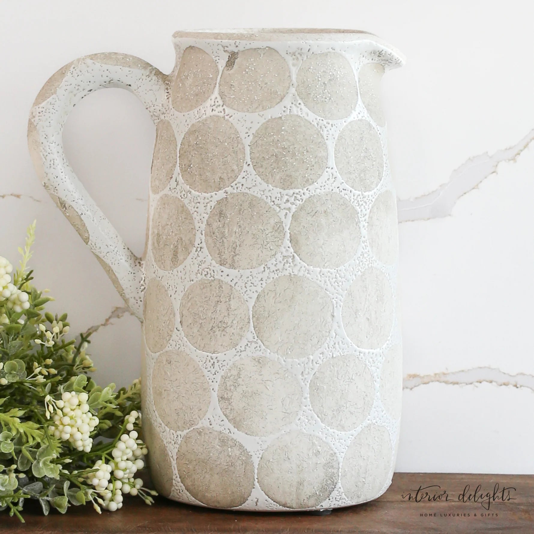 Decorative Dot Pitchers- White – Pretties & Grace